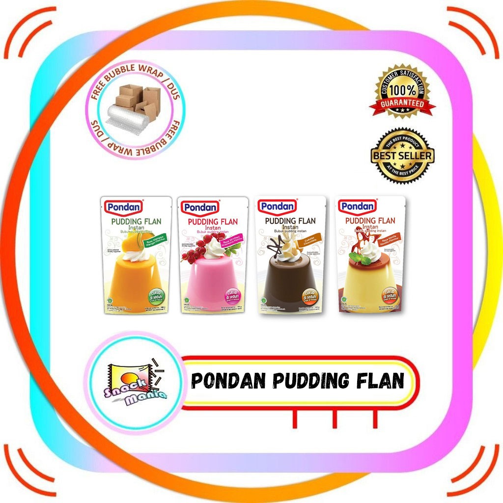 Jual Pondan Pudding Flan Puding Vanilla Chocolate Strawberry Mangga ...