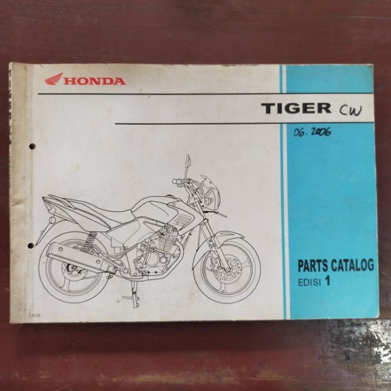 Jual Buku Katalog Sparepart Honda Tiger CW Tahun 2006 Fotocopy | Shopee ...