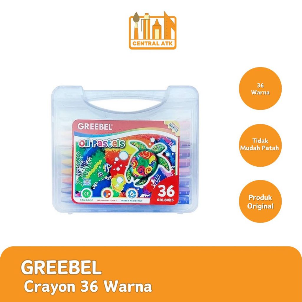 Jual CRAYON / OIL PASTEL GREEBEL ISI 36 WARNA | Shopee Indonesia