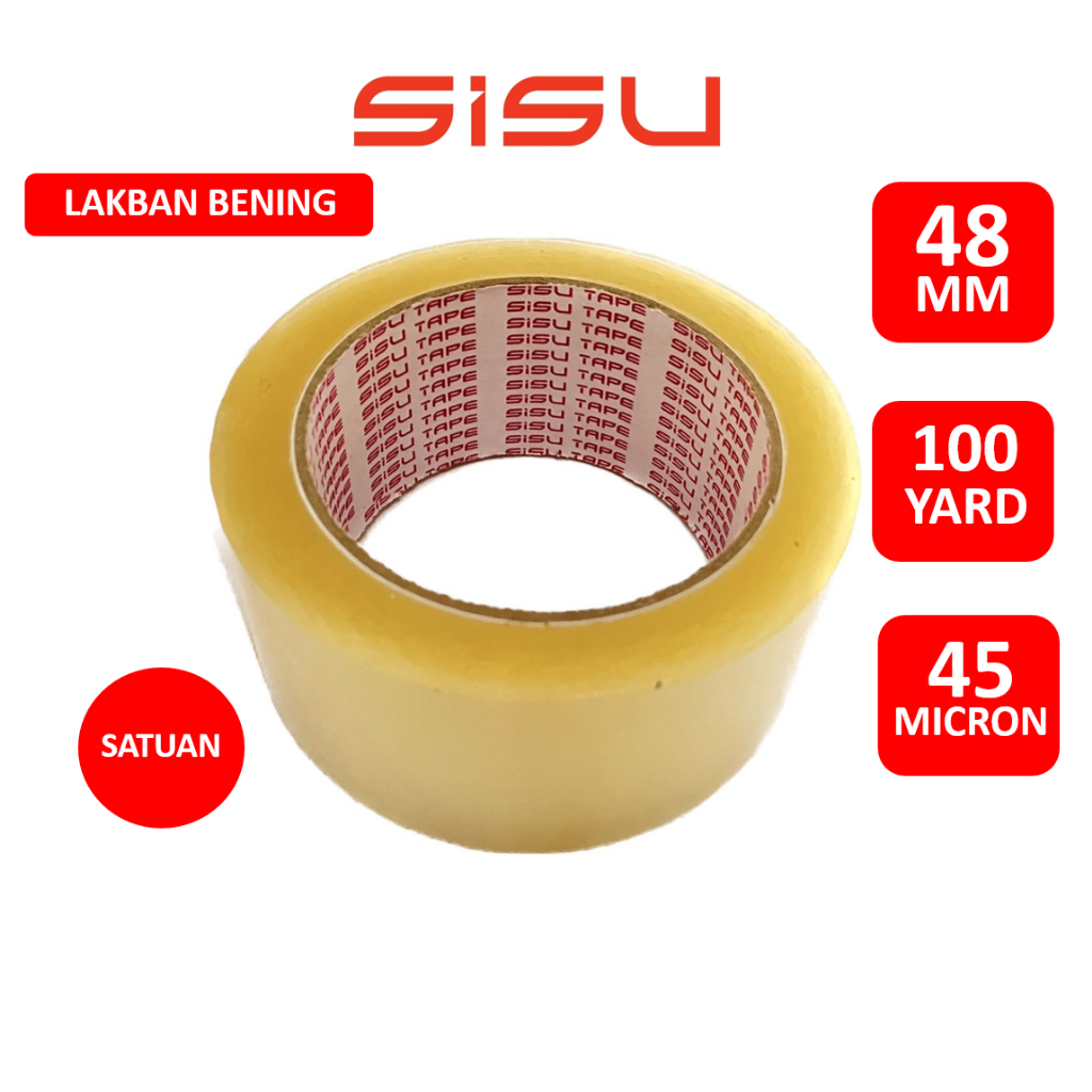 Jual Lakban OPP Tape / Lakban Bening SISU Tape 48mm 100 Yard 2 Inch ...