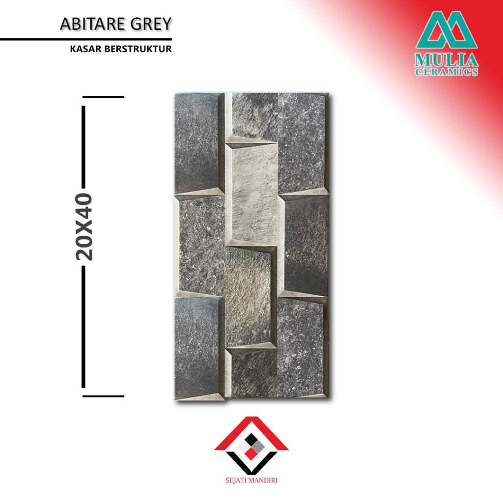Jual keramik dinding 25x40 - motif batu alam - mulia abitare grey ...