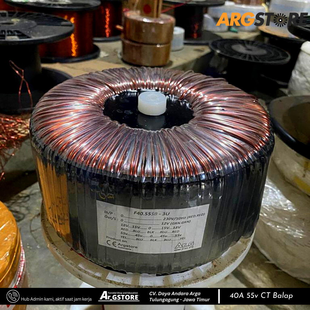 Jual Trafo toroid donat 40A 55V CT (murni) Spesifikasi Balap | Shopee ...