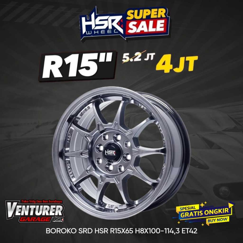 Jual Velg Mobil Ring15 hsr wheel boroko srd r15 4x100 & 4x114,3 pelek racing ring 15 brio agya ...