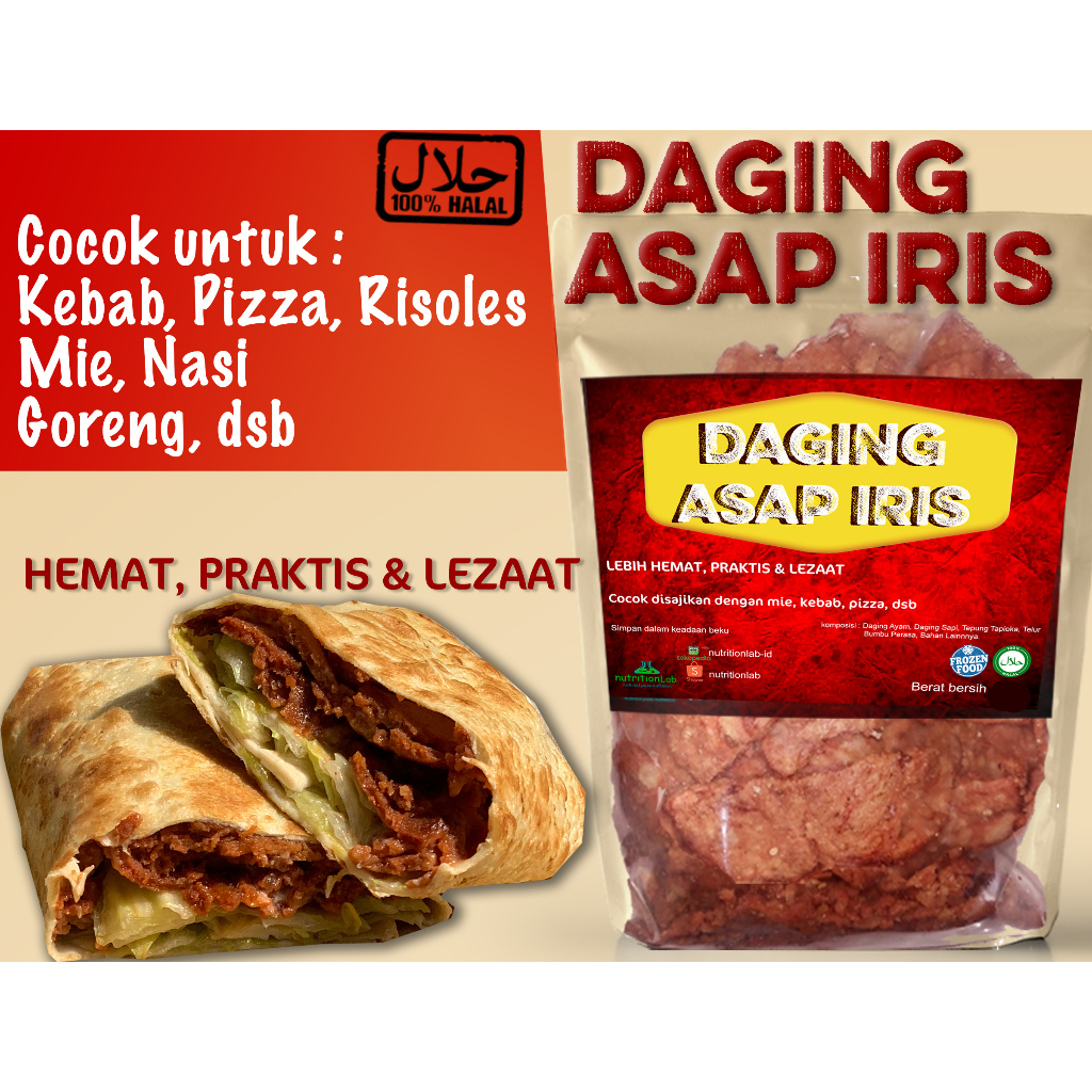 Jual MDS FOOD DAGING Kebab Iris Premium Matang isian Risol, Pizza ...