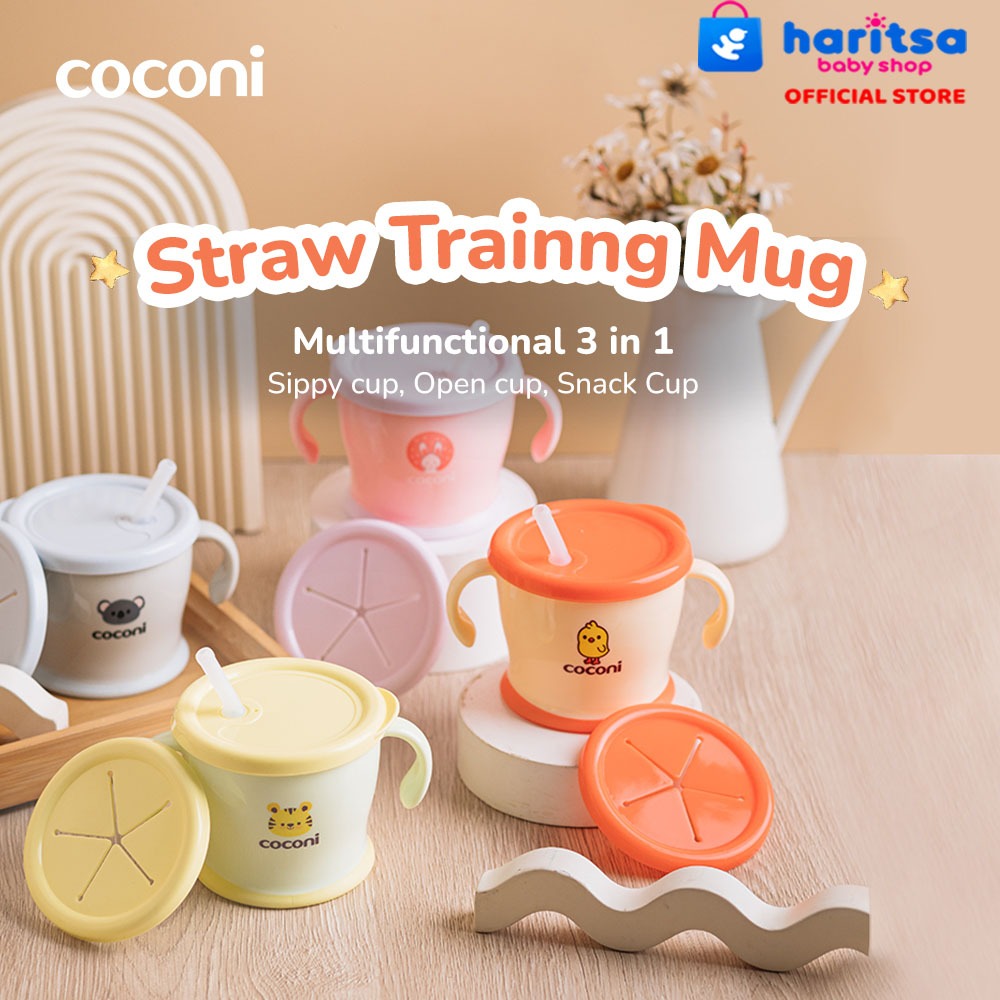 Jual COCONI Straw Training Mug | Gelas Sedotan Bayi Anak | Shopee Indonesia