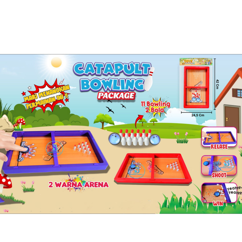 Jual EDUFUNTOYS - CATAPULT BOWLING / Mainan Anak Board Game Catapult ...