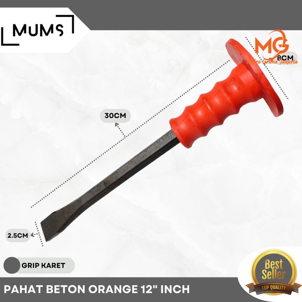 Jual MG Pahat Topi Orange Gepeng 12 inch - Pahat Batu Beton Bulat ...