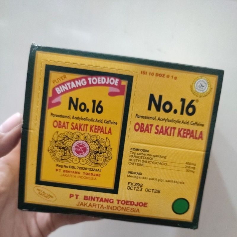 Jual PUYER BINTANG TOEDJOE no. 16 1 sachet paracetamol sakit gigi ...