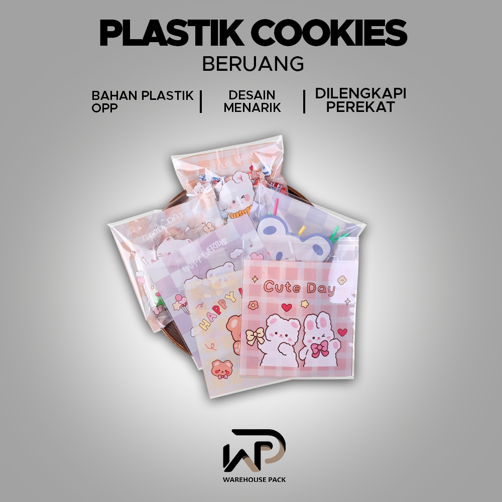 Jual (100 PCS) Plastik Cookies Motif | Plastik Packing Cookies| Plastik ...
