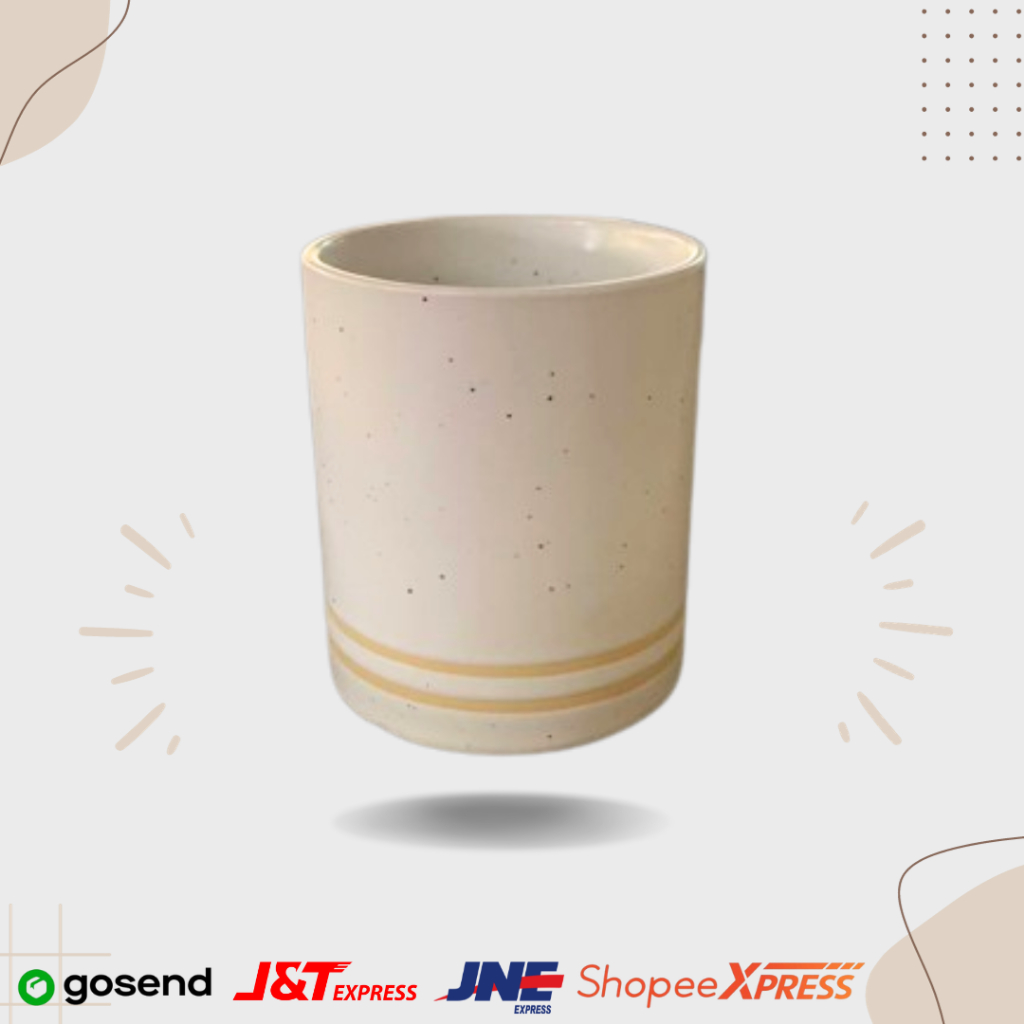 Jual MUG GELAS KERAMIK TANPA GAGANG DOFF MOTIF BINTIK GARIS | Shopee ...