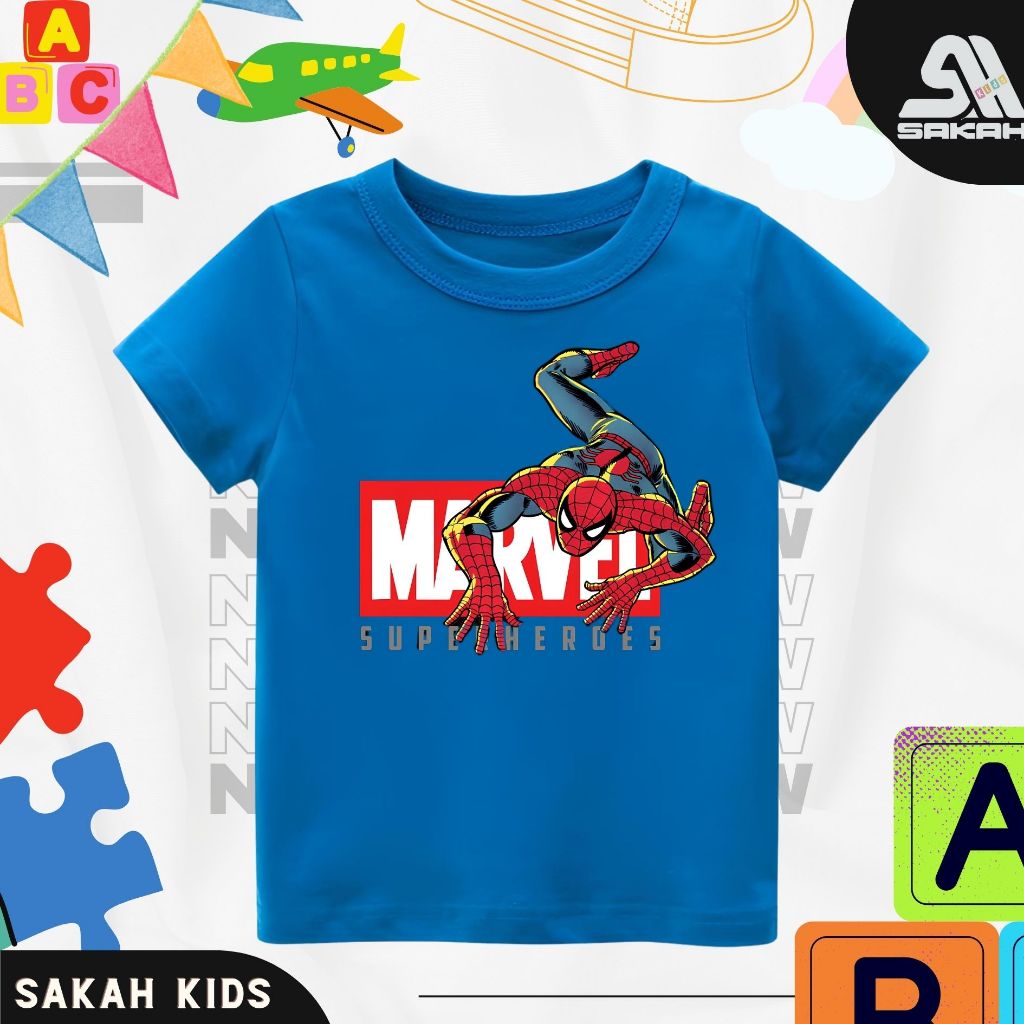 Jual Kaos Anak Custom Nama Combed 30s Gambar Kartun MARVEL Untuk Anak ...