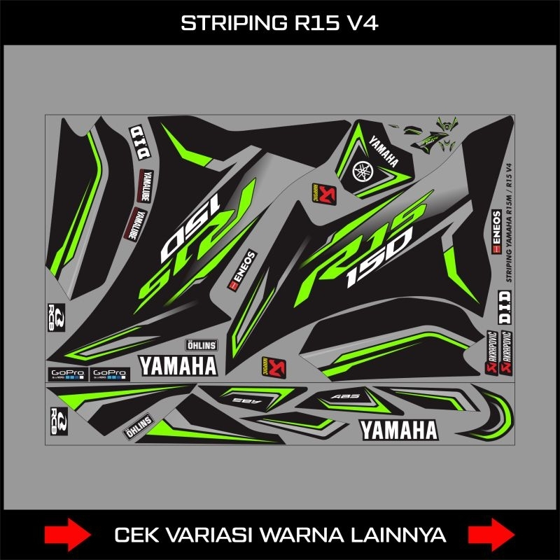 Jual Sticker Yamaha R15 V4 Livery Grafhic Rainbow / Striping Motor R15M ...