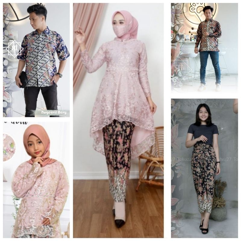 Jual Couple Kebaya Sarimbit Modern/Kebaya Lesti hijab Couple Kemeja ...