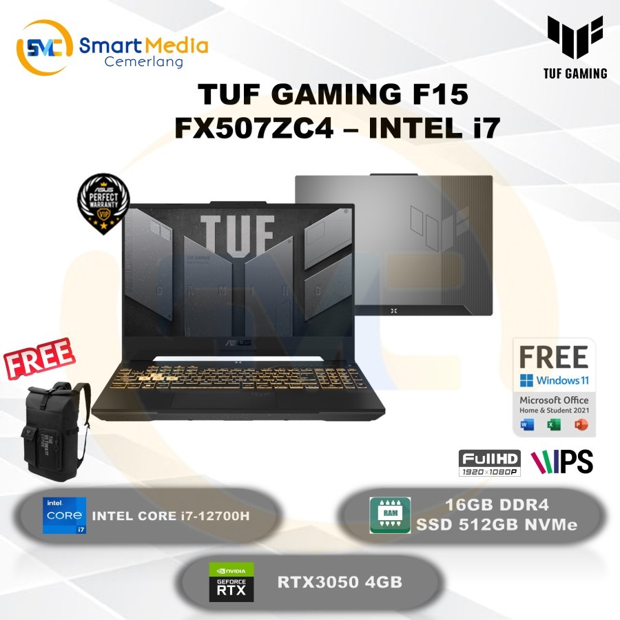 Jual ASUS TUF GAMING F15 FX507ZC4 - INTEL I7-12700H - 16GB - 512GB ...