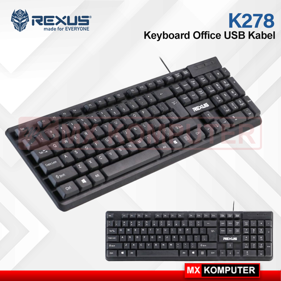 Jual Rexus K278 Keyboard Office Membrane USB Kabel | Shopee Indonesia