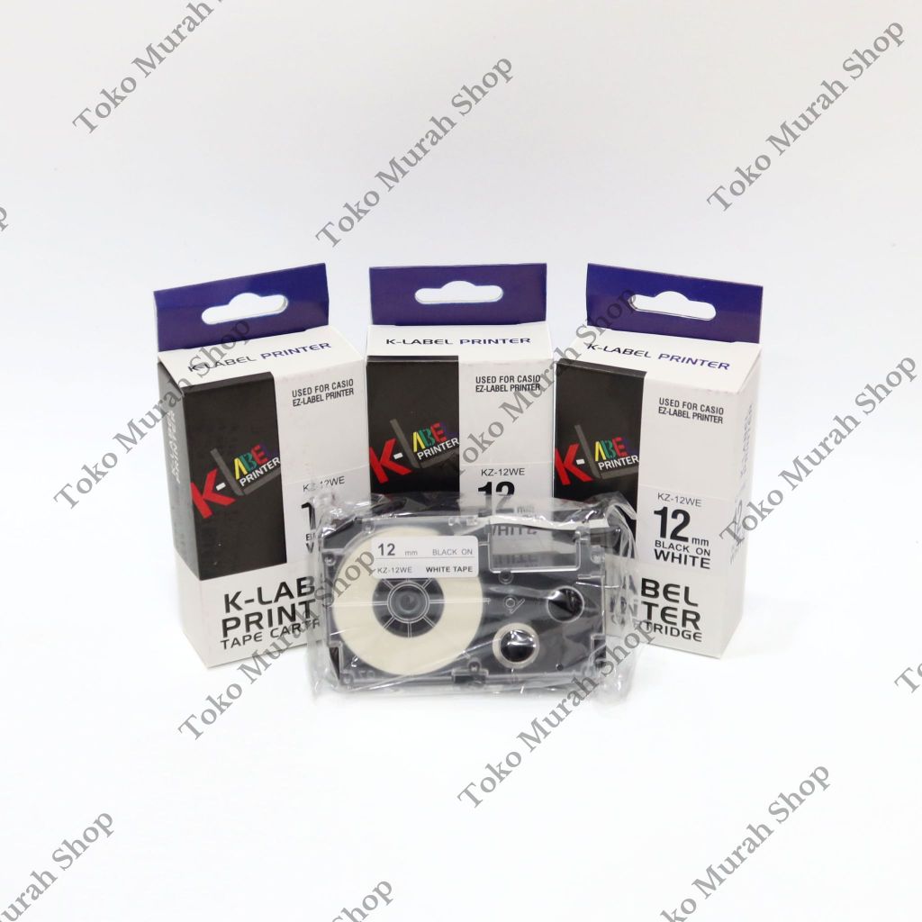 Jual Tape Cartridge Black ink White K-Label KZ-12WE / K-Label EZ Label 12MM | Shopee Indonesia
