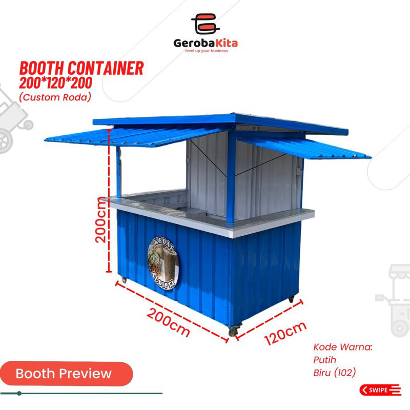 Jual Booth Kontainer 200x120x200 Custom Kanopi | Shopee Indonesia