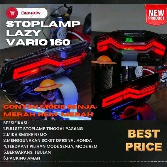 Jual STOPLAMP LAZY VARIO 160 - 2in/3in TIPE 4 | Shopee Indonesia