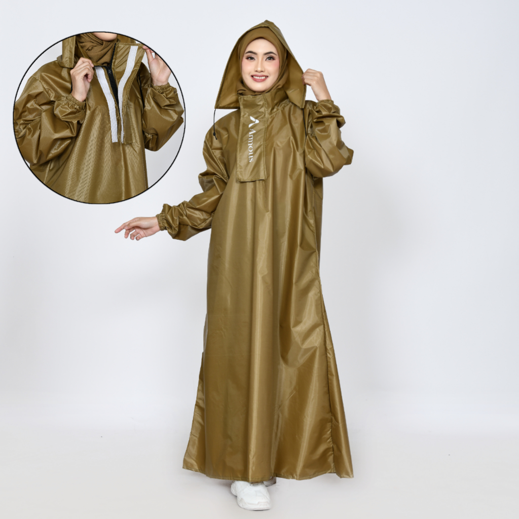 Jual Armous Mantel Jas Hujan Wanita Muslimah Syari Model Gamis | Shopee ...