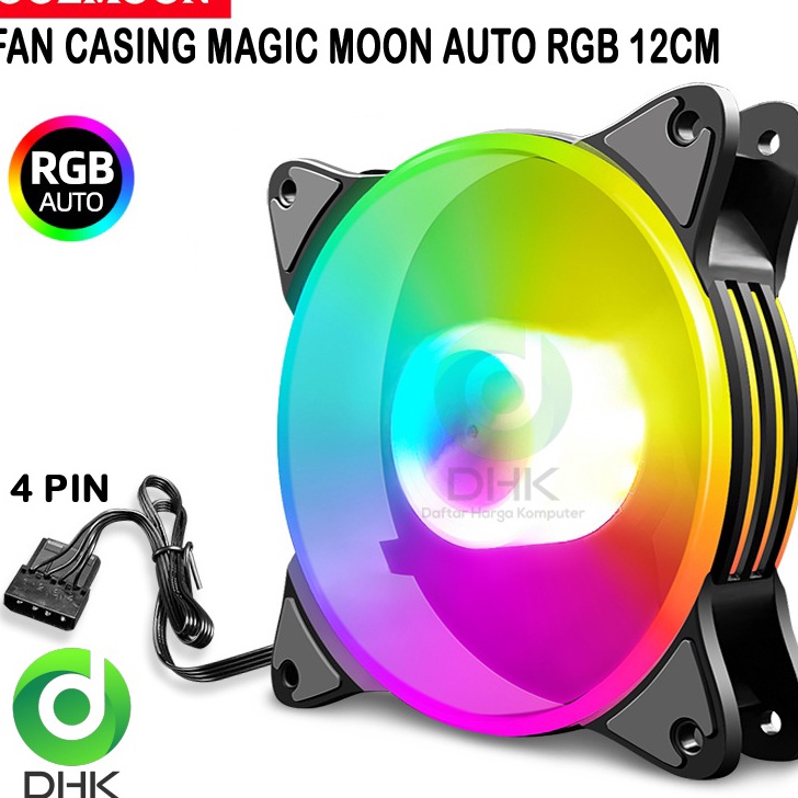 Jual Gaya Tanpa Mahal fan casing magic moon 12cm AUTO RGB silent cooler ...