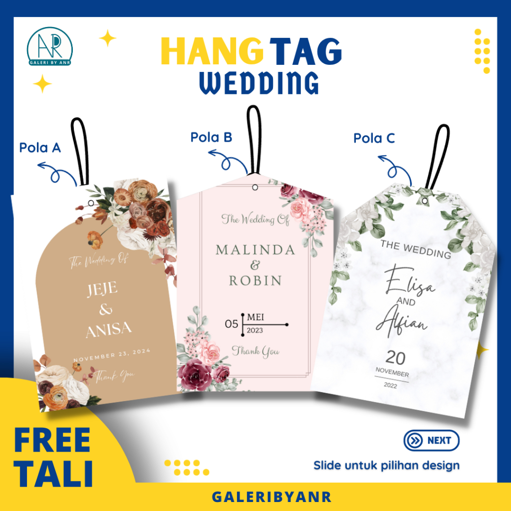 Jual D24 Hangtag wedding custom | Hang Tag pernikahan souvenir kartu ...