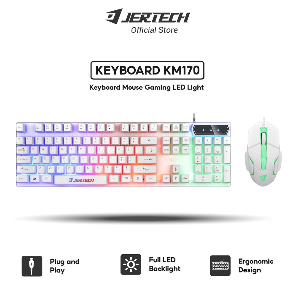Jual Produk Terkini JERTECH Keyboard Mouse Gaming Kabel KM17 Full LED ...