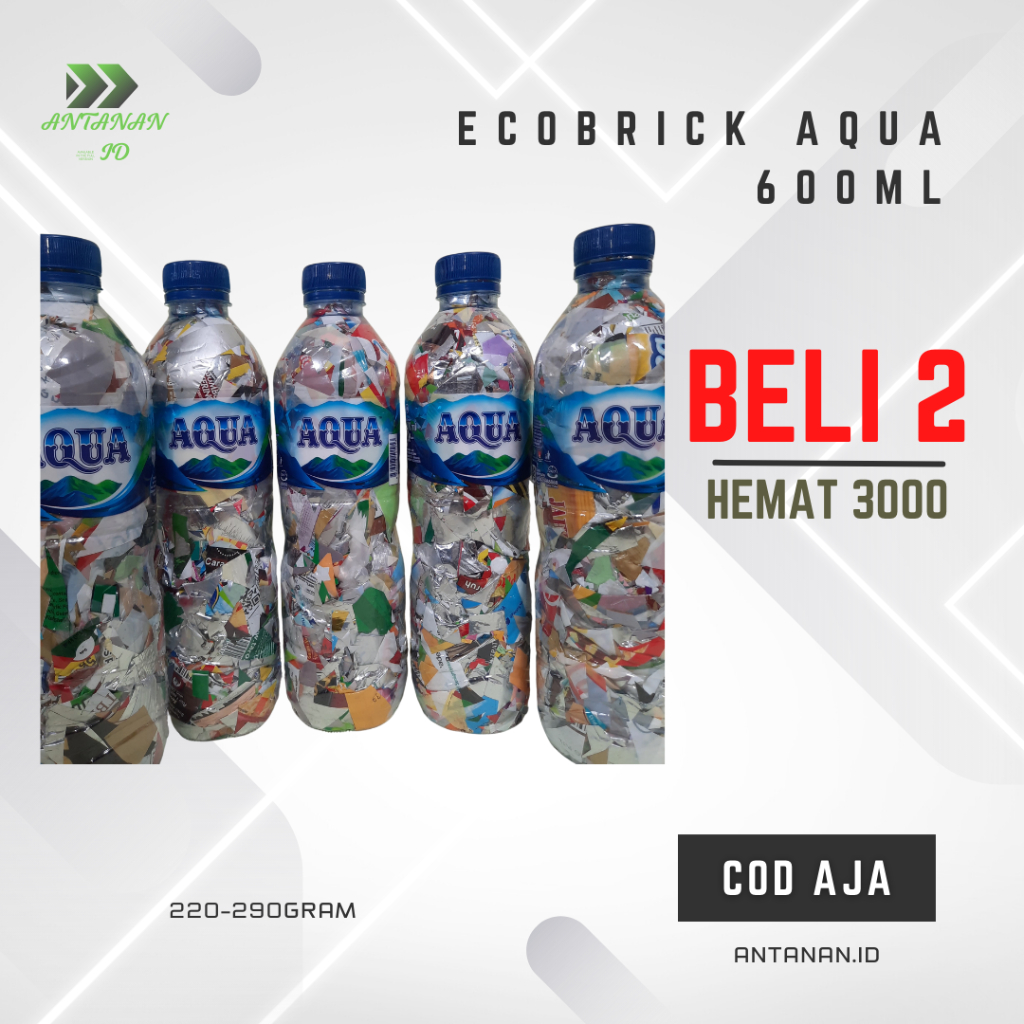 Jual EKOBRIK ECOBRICK BOTOL AQUA 600ml RAMAH LINGKUNGAN 600ml | Shopee ...
