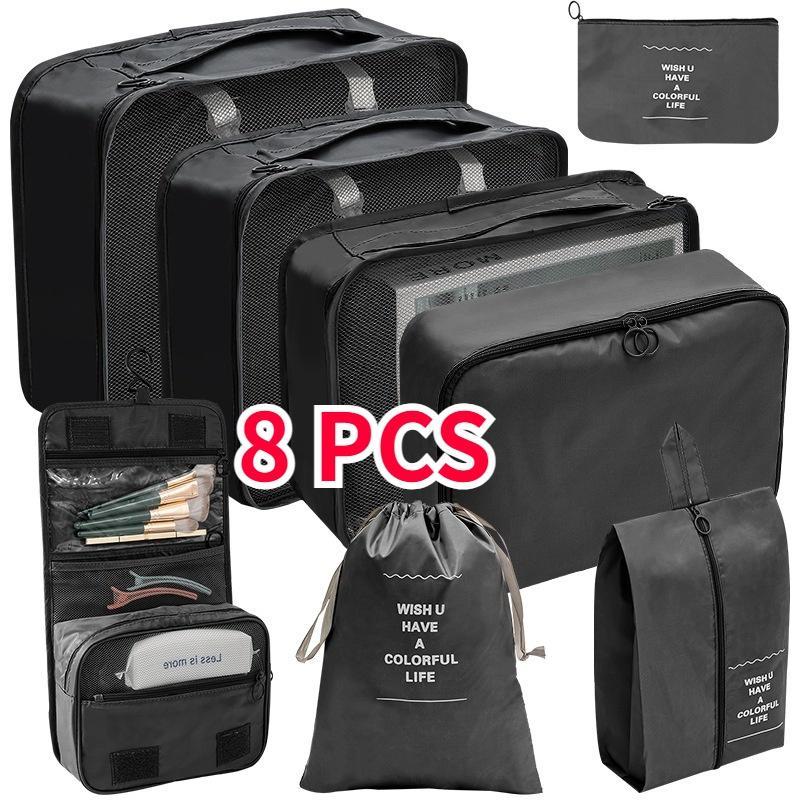 Jual 8pcs/Set Tas Travel Organizer Storage Bag /Tas Koper Polos/8 in1 ...
