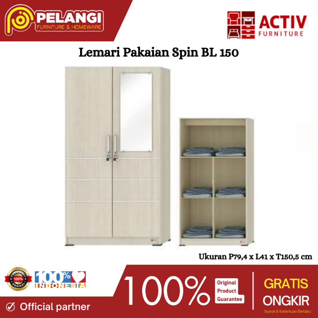 Jual Lemari Activ Spin BL 150 | Lemari Pakaian | Lemari Pakaian 2 Pintu ...