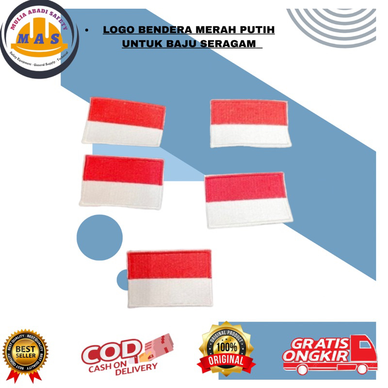 Jual LOGO BENDERA MERAH PUTIH UNTUK BAJU SERAGAM KERJA MURAH / Logo ...