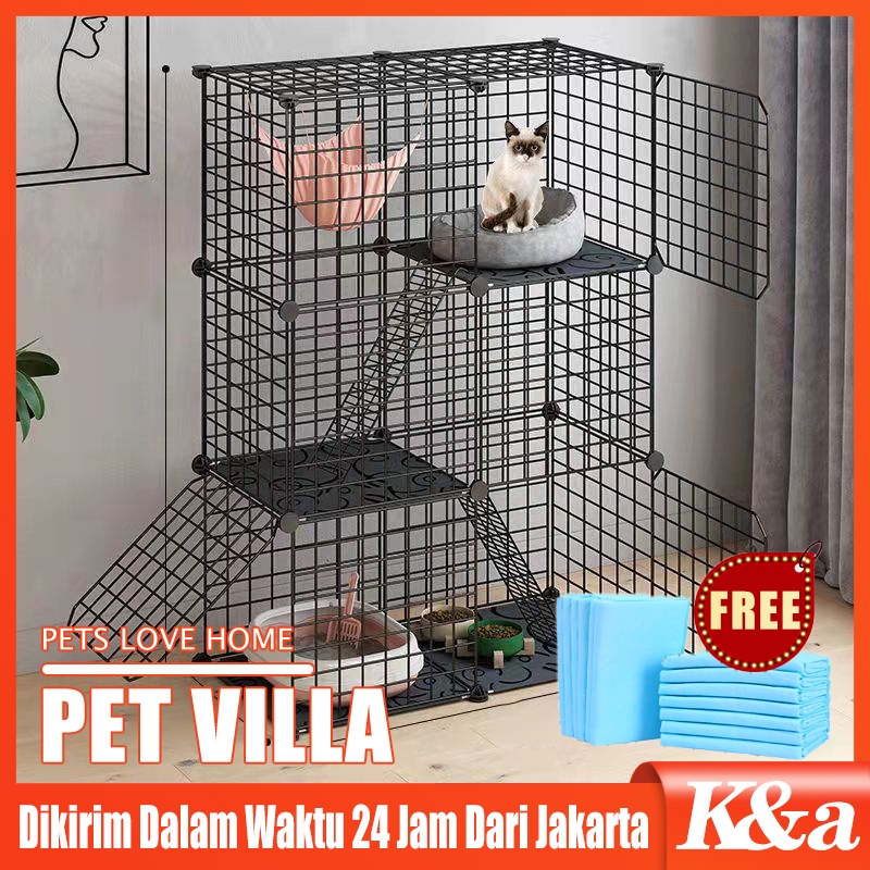 Jual Set Kandang Kucing 109*75*39CM Kandang Anjing Pagar Kucing Anjing ...