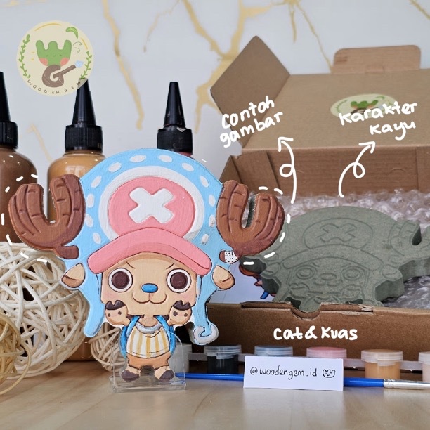Jual DIY Wooden Character Painting Kit Paket Melukis Kayu Kanvas Mainan ...