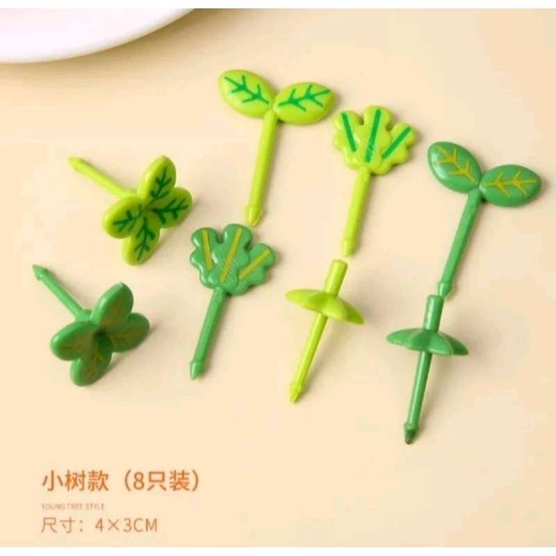 Jual Tusukan Bento Daun 8pc/Foodpicks Leaves/Tusuk Bento Kue Buah ...