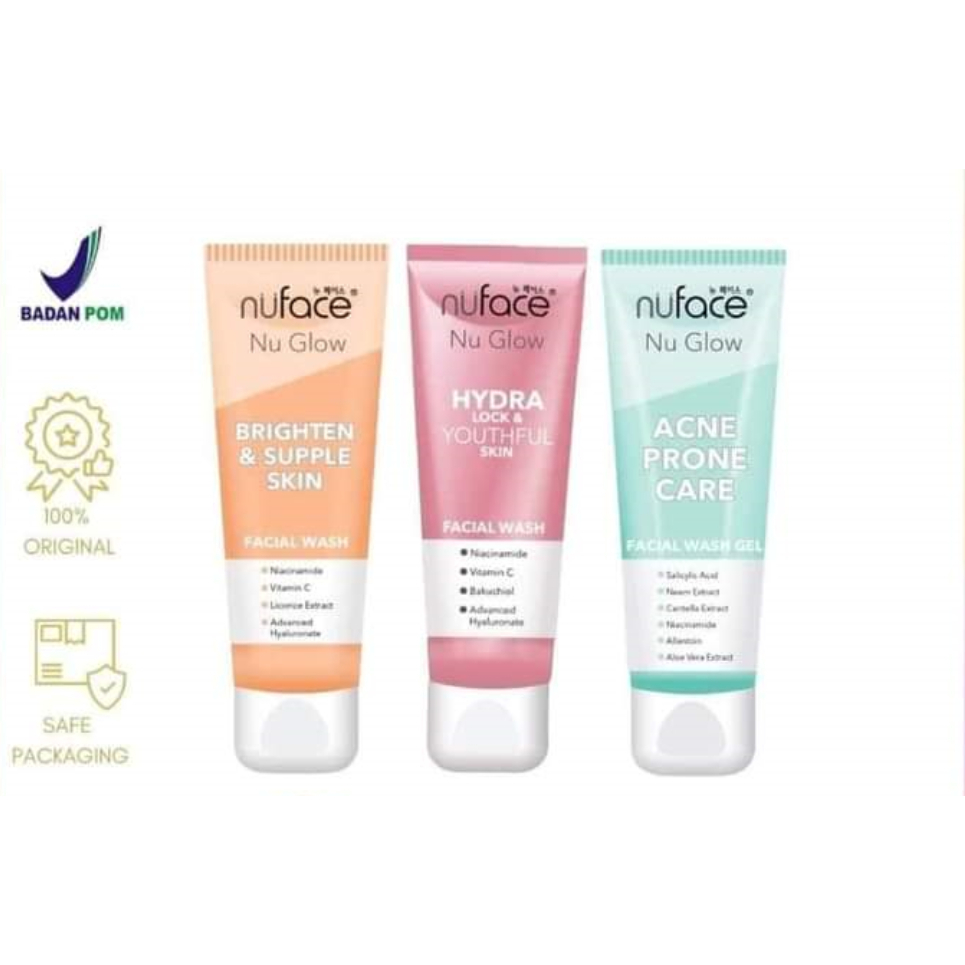 Jual Nuface Nu Glow Facial Wash 80 gr / Sabun Wajah - Brighten & Supple Skin - Acne Prone Care ...