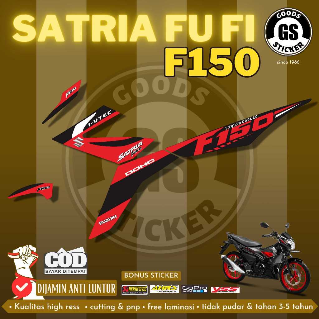 Jual Stiker Motor Striping Satria Fu FI F 150 Motif Simpel Warna ...