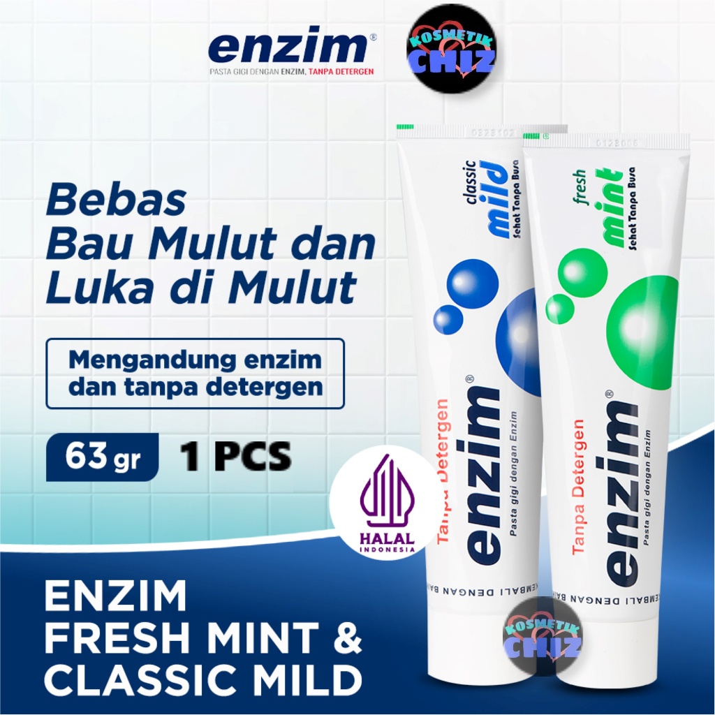 Jual ENZIM Classic Mild | Fresh Mint Toothpaste No Detergent 63 GR ...