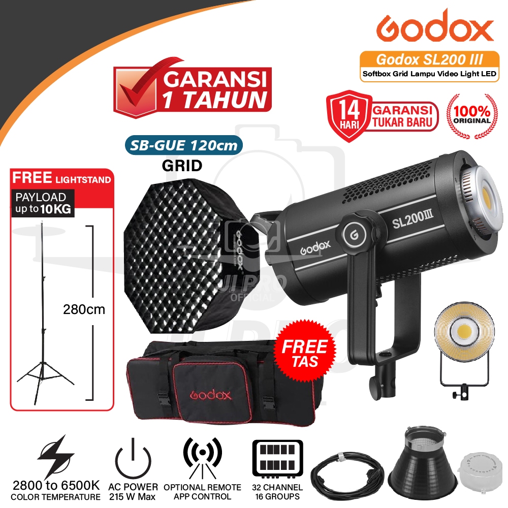 Jual Godox SL200III Studio LED Bowens Mount SL 200III SL200 III - PAKET ...