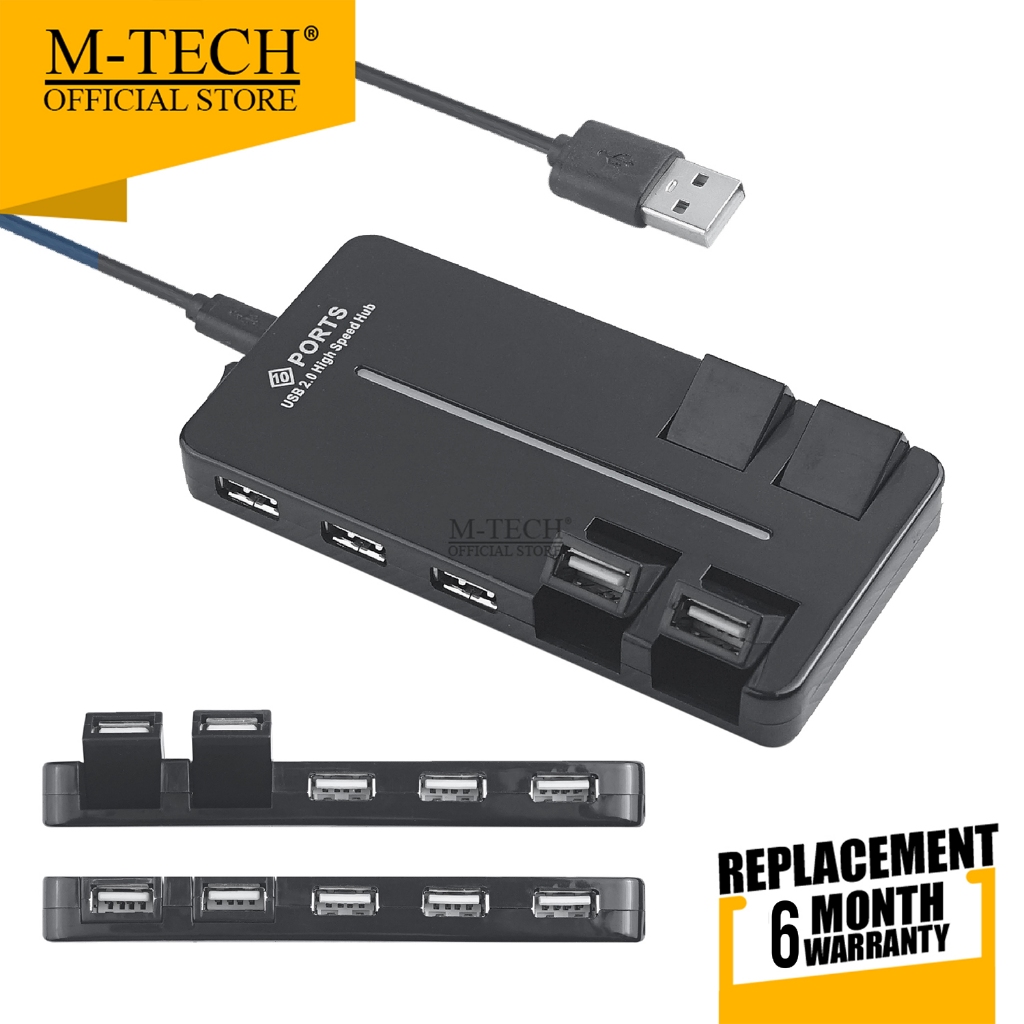 Jual MTECH Usb Hub Port 10 M-Tech Original Usb Hub 2.0 10 Port Support ...