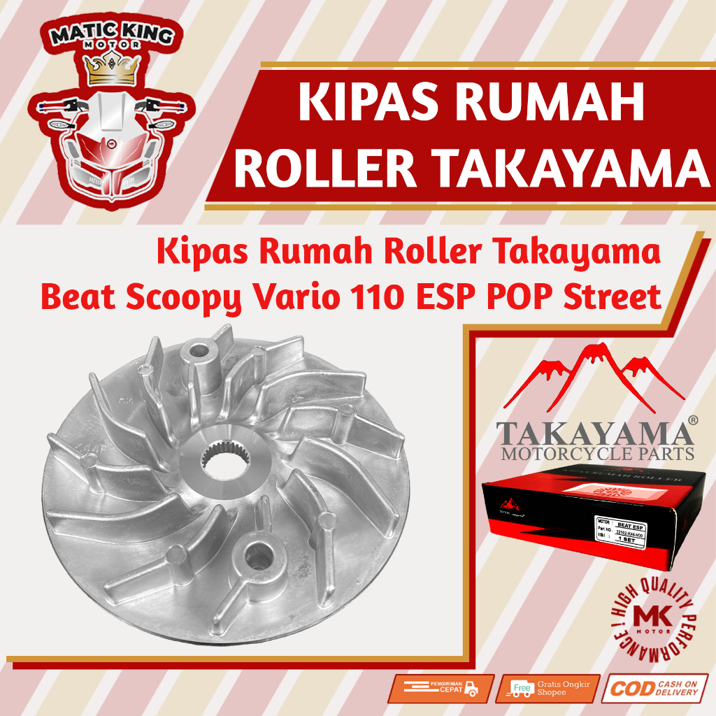 Jual Kipas Lawan Rumah Roller Beat Vario Scoopy 110 eSP POP Street K44 Takayama | Shopee Indonesia