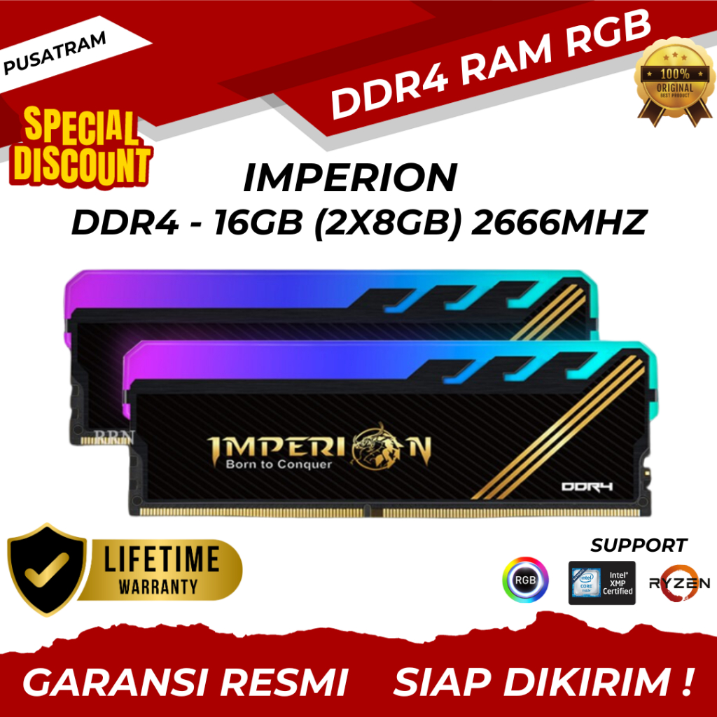 Jual RAM IMPERION RGB DDR4 16GB (2X8GB) 2666MHz KIT RAM PC RGB GAMING ...
