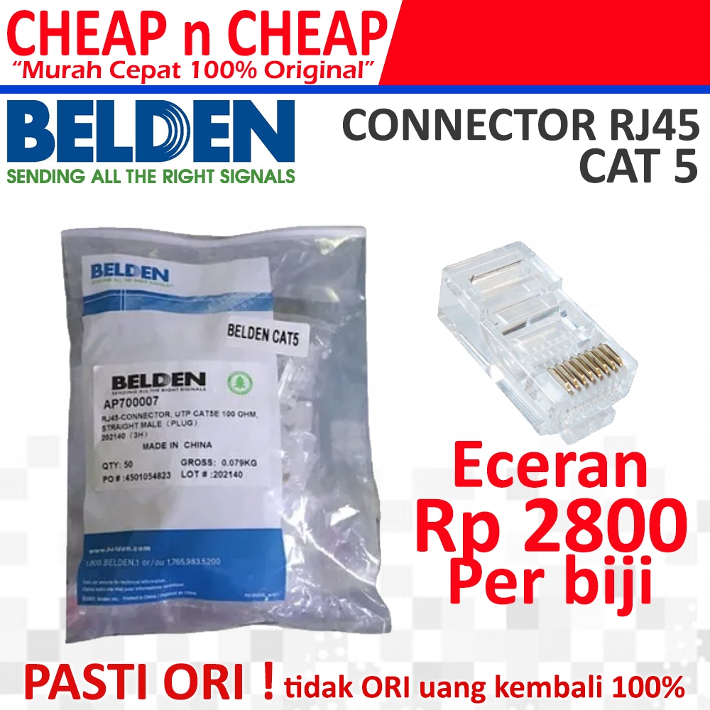Jual Konektor Belden Cat 5 ECERAN Rj45 AP700007 Cat 5e Cat5 | Shopee ...