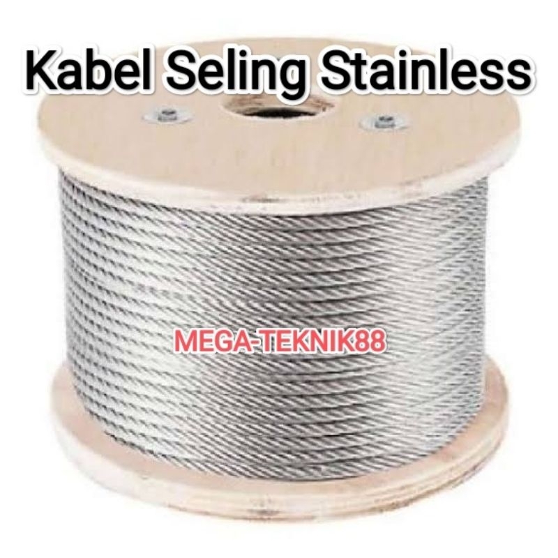 Jual Kawat Seling Sling Stainless 304 - 6mm Kabel Seling Sling Wire Rope Stainless 304 - 6 mm ...