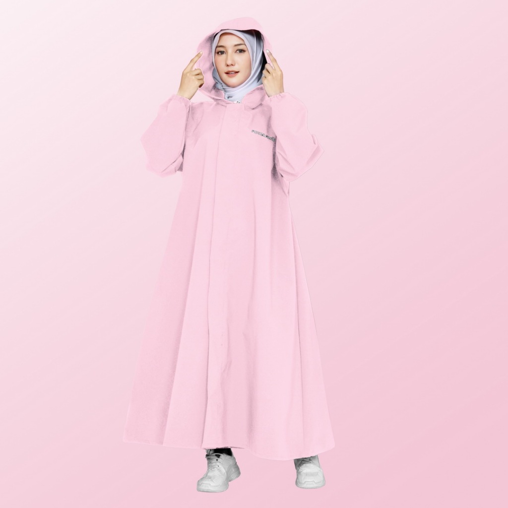 Jual Jas Hujan Gamis Backpack Wanita Dewasa Mantel Tebal Lentur Anti ...