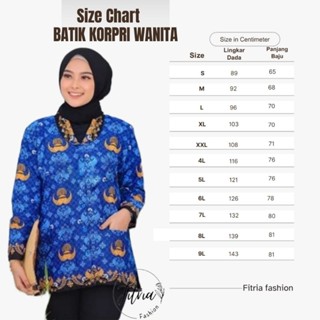 Jual lapis furing Seragam batik Korpri kancing dalam wanita dan pria ...