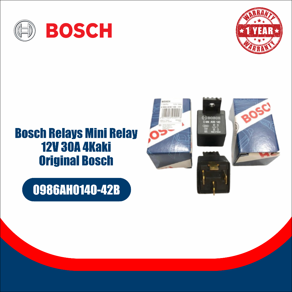 Jual Bosch Relays Mini Relay 12V 30A 4Kaki Original Bosch [0986AH0140 ...