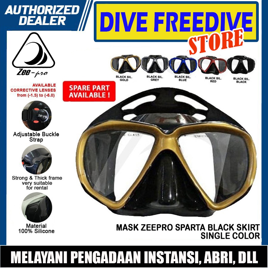 Jual Mask Scuba Diving Zeepro Sparta Single Color Snorkeling Kacamata ...