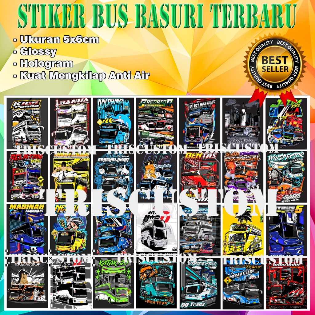 Jual CETAK STIKER BUS BASURI VIRAL A4 GLOSSY MENGKILAP KUAT DAN TAHAN ...