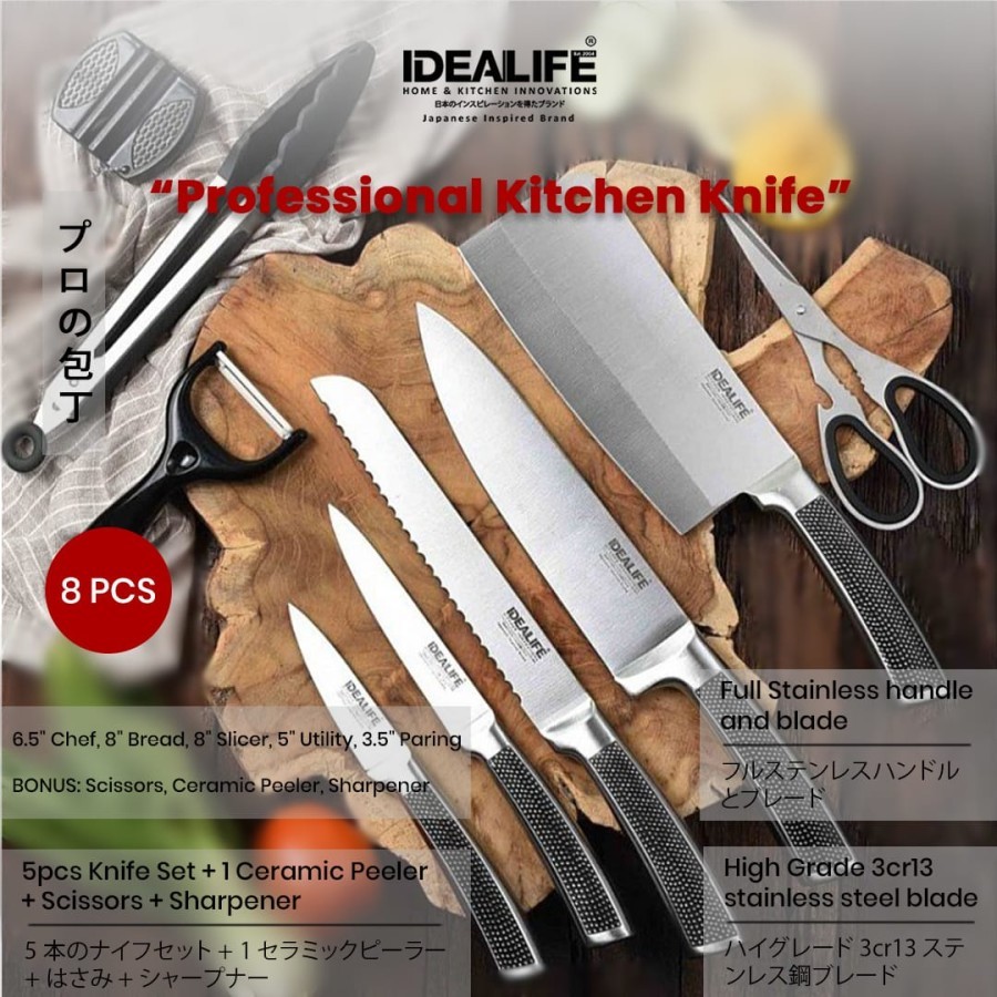 Jual Pisau Idealife Professional Knife Set Perlengkapan Pisau Dapur ...