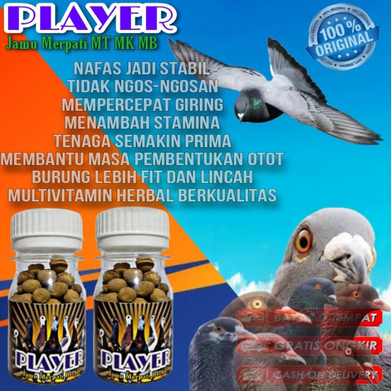 Jual JAMU MERPATI PLAYER ISI 50 BUTIR untuk merpati kolong & balap pil super power losdor raja ...