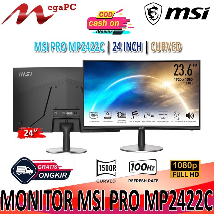Jual Monitor LED 24" Inch MSI PRO MP2422C Curved FullHD | Shopee Indonesia